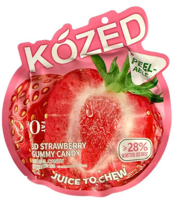 Kozed Peelable Gummy Candy Strawberry Kozed Candy